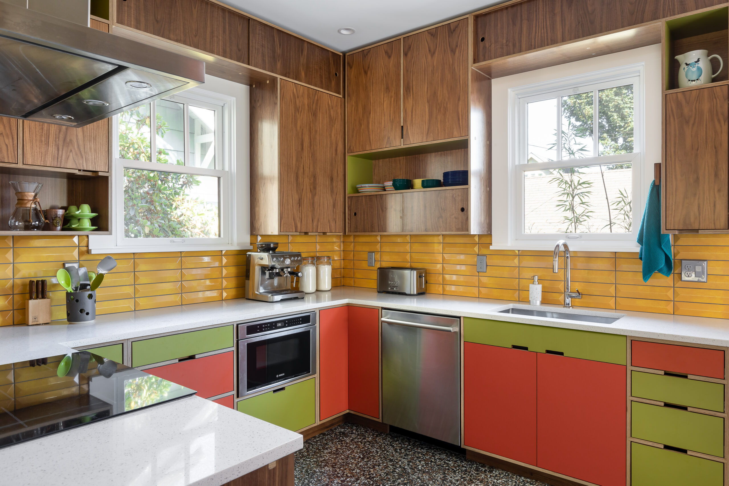 A Colorful, Midcentury-Inspired Kitchen Remodel | Seriously Happy Homes